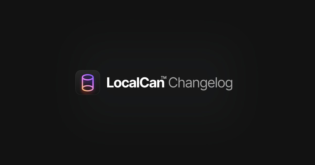 Changelog - LocalCan™